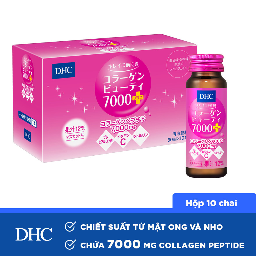 Nước Uống Bổ Sung DHC Collagen Beauty 7000 Plus (Hộp 10 Chai) - Nuty Cosmetics